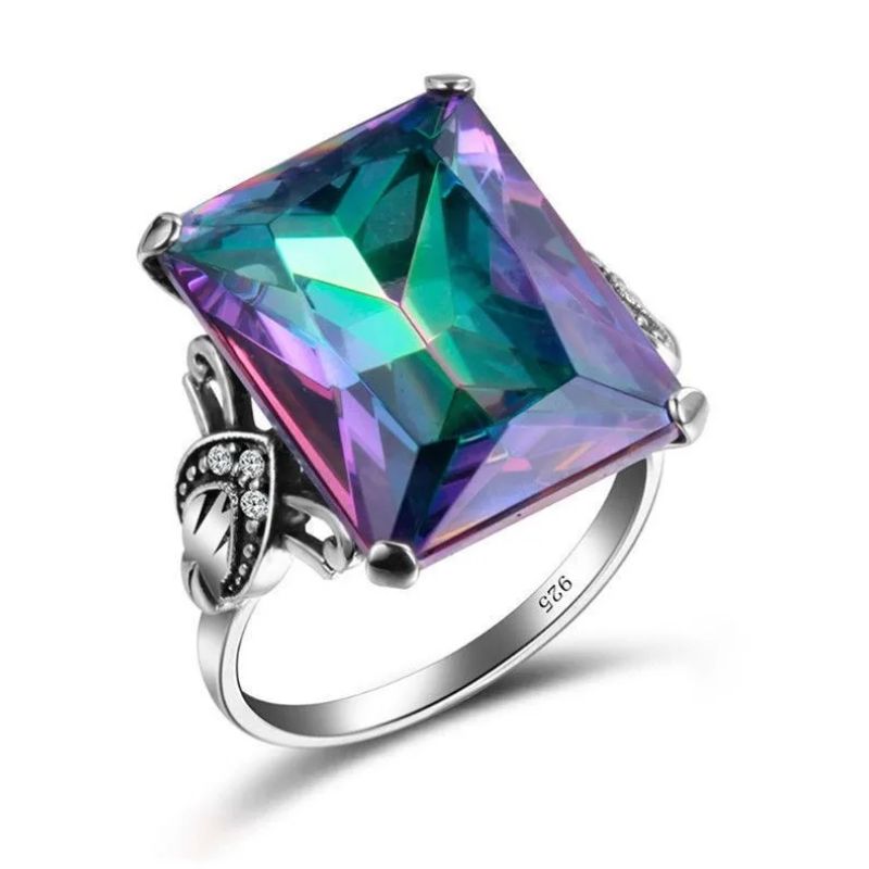 Large Rainbow Gem Ring – The Attic